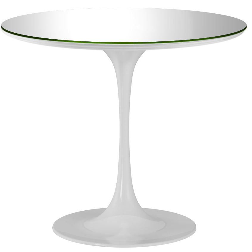 Mesa De Canto Lateral Saarinen Base Branca Tampo Branco Madeira